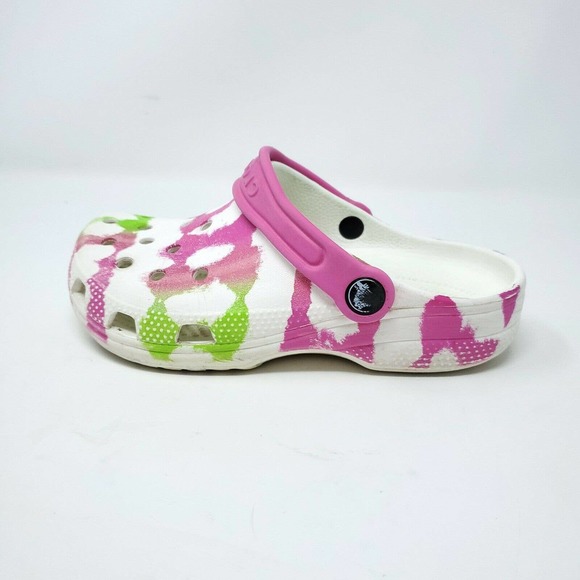 CROCS | Shoes | Crocs Kids Multi Tie Dye Drip Classic Clogs J Slides ...